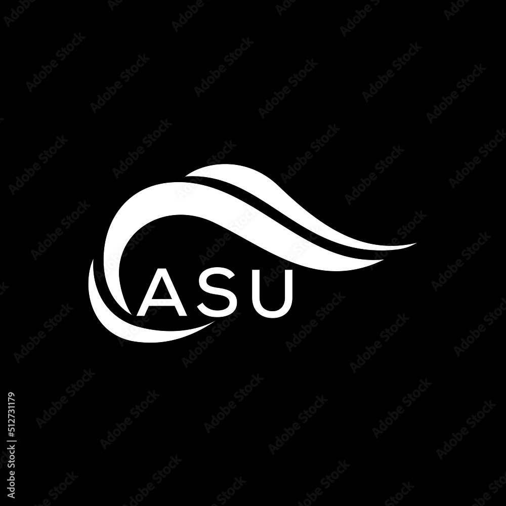 ASU letter logo. ASU best black ground vector image. ASU letter logo ...