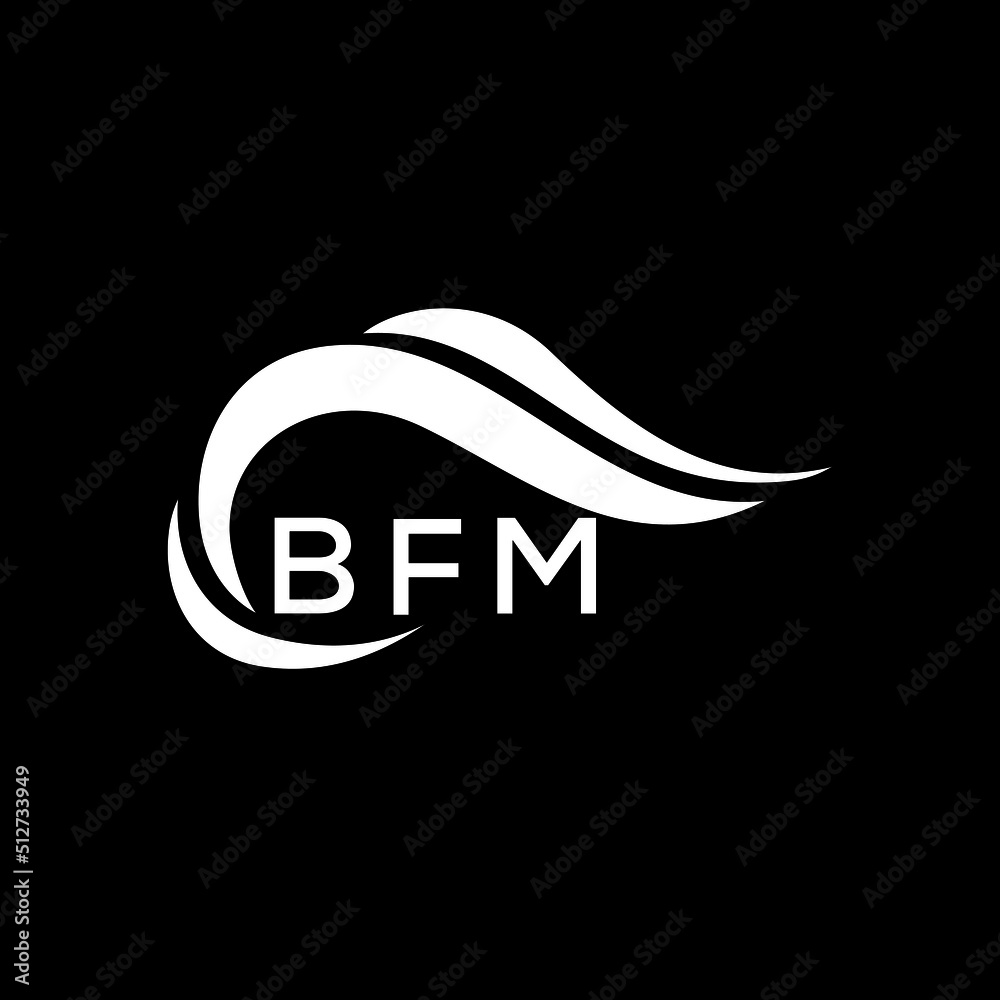 BFM letter logo. BFM best black ground vector image. BFM letter logo ...