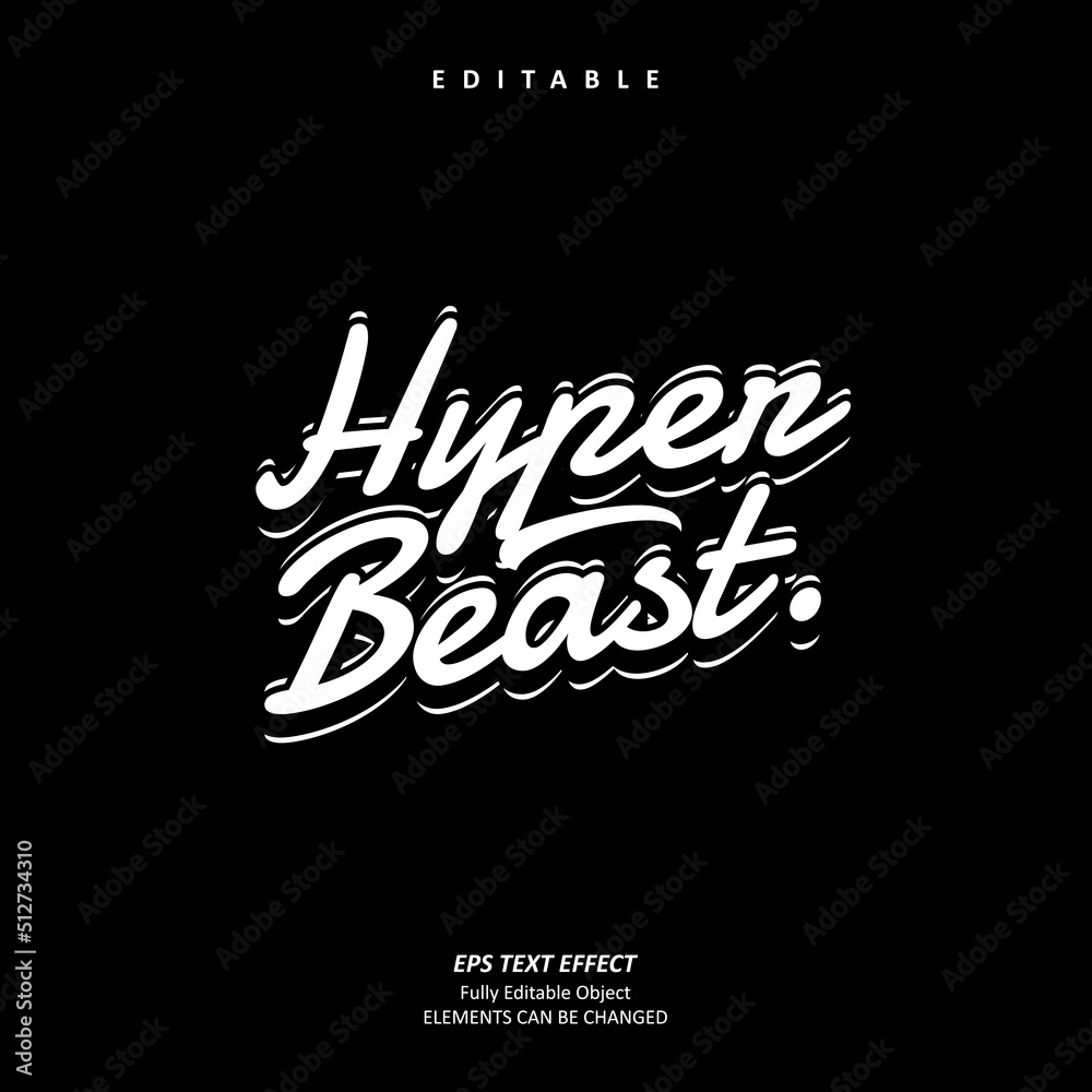 editable text effect premium vector design of hyper beast lettering ...