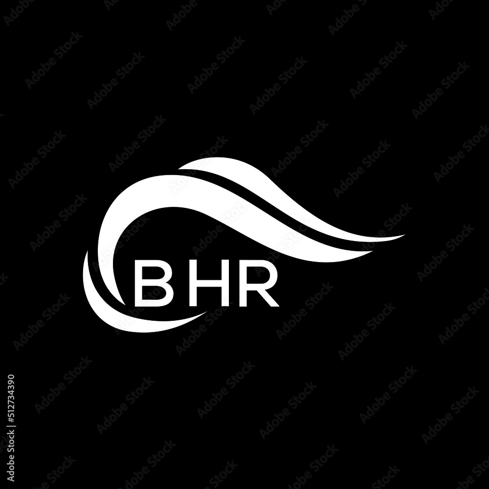 BHR letter logo. BHR best black ground vector image. BHR letter logo ...