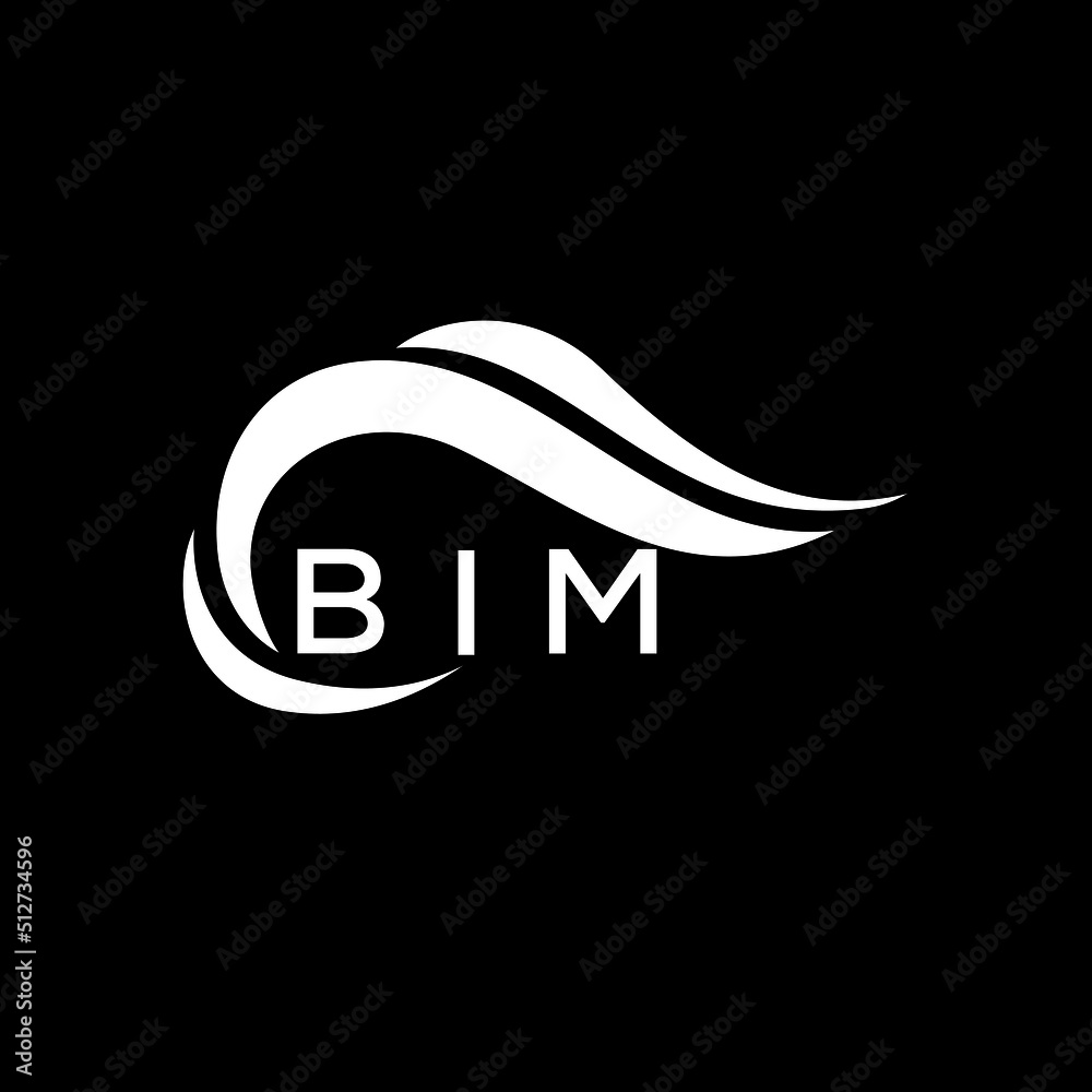 BIM letter logo. BIM best black ground vector image. BIM letter logo ...