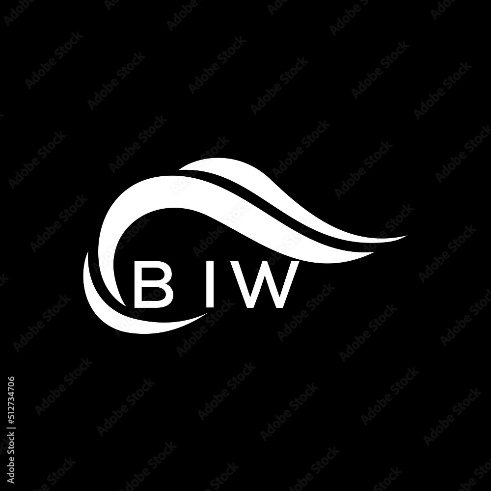 BIW letter logo. BIW best black ground vector image. BIW letter logo ...