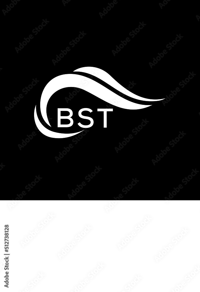 BST letter logo. BST best black ground vector image. BST letter logo ...