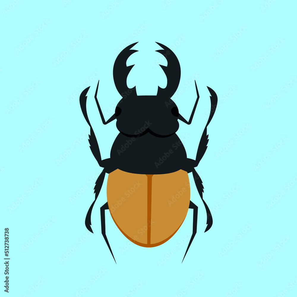 Stag beetle. Illustration, top view Stock Vector | Adobe Stock