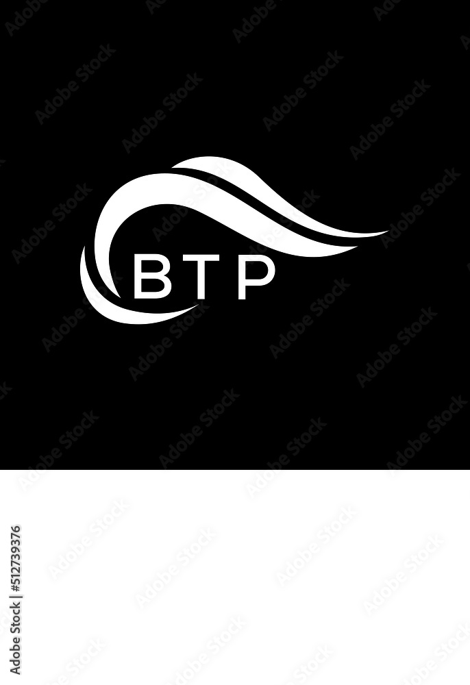 BTP letter logo. BTP best black ground vector image. BTP letter logo ...