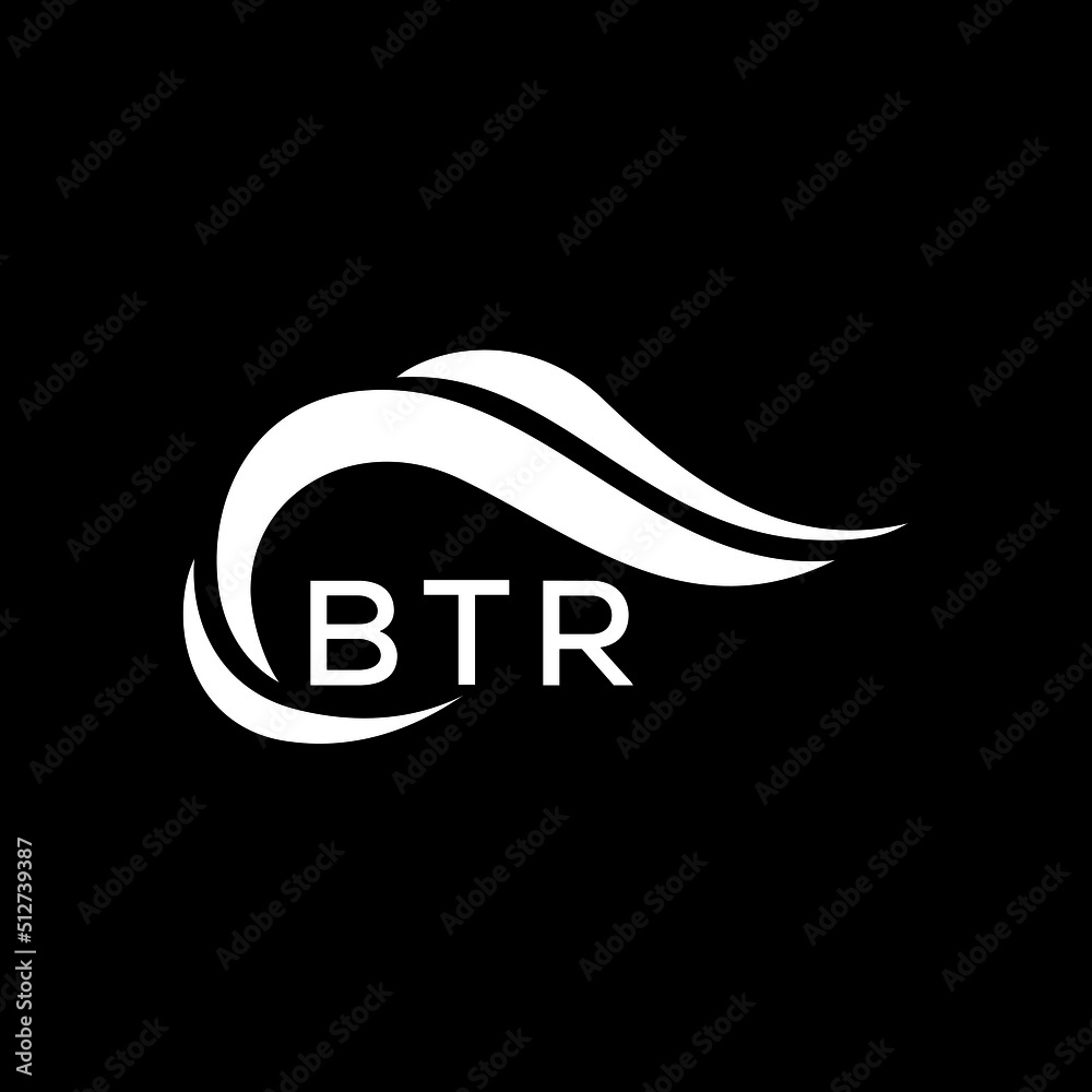 BTR letter logo. BTR best black ground vector image. BTR letter logo ...