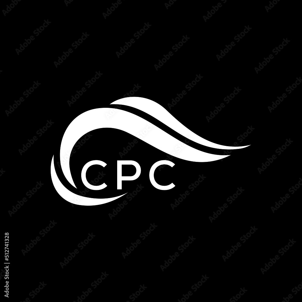 CPC letter logo. CPC best black ground vector image. CPC letter logo ...