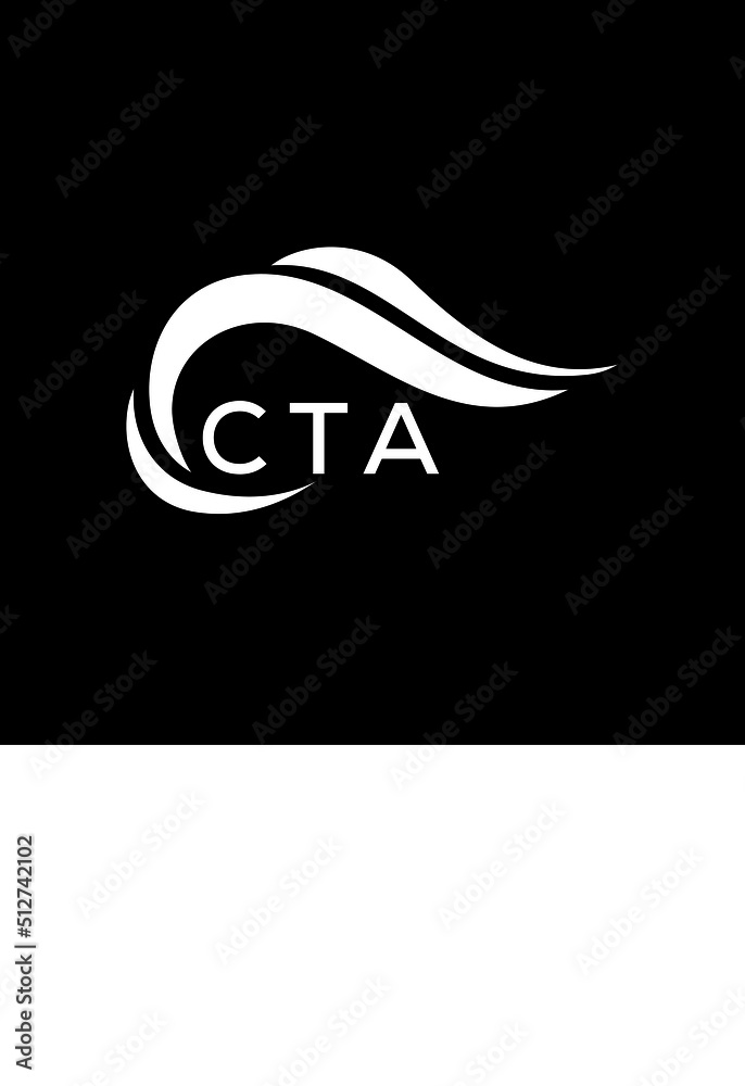 CTA letter logo. CTA best black ground vector image. CTA letter logo ...