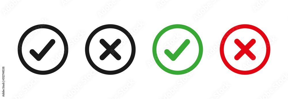 Kreuz und Haken Vektor Icons Stock Vector | Adobe Stock