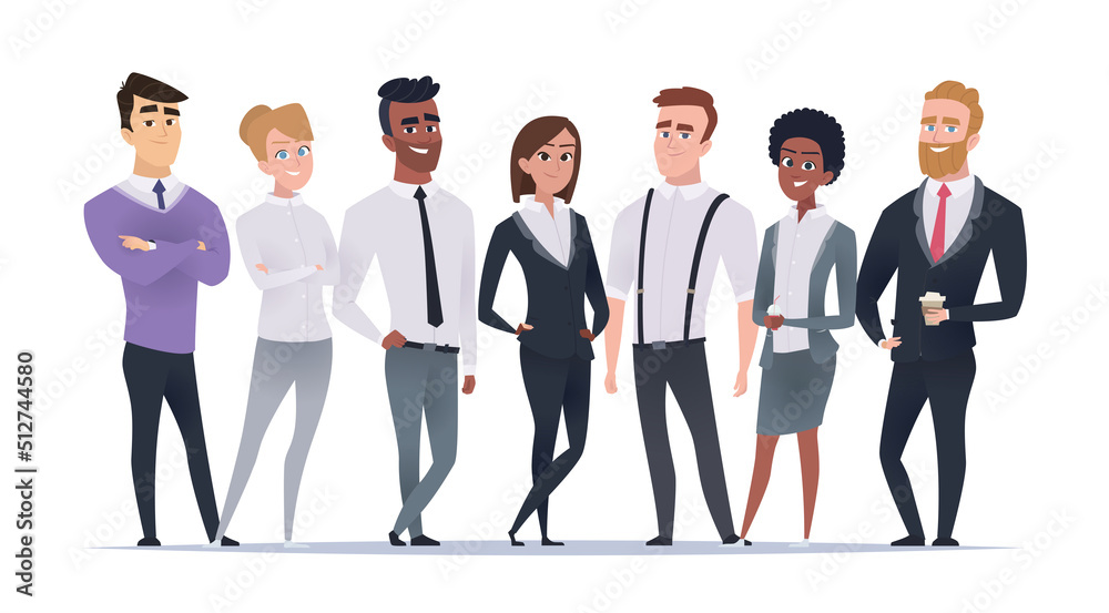 Business multinational team. Working managers in casual clothes ethnic ...