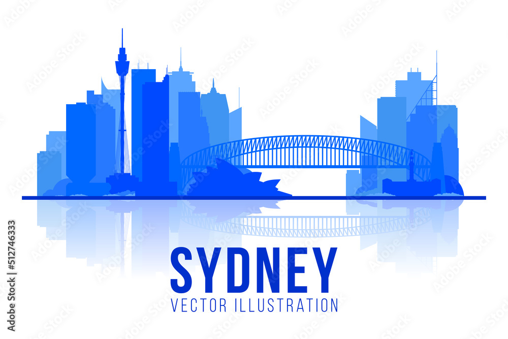 Sydney city vector illustration, skyline city silhouette, skyscraper ...