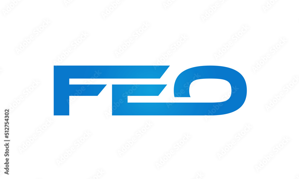 FEO letters Joined logo design connect letters with chin logo logotype ...