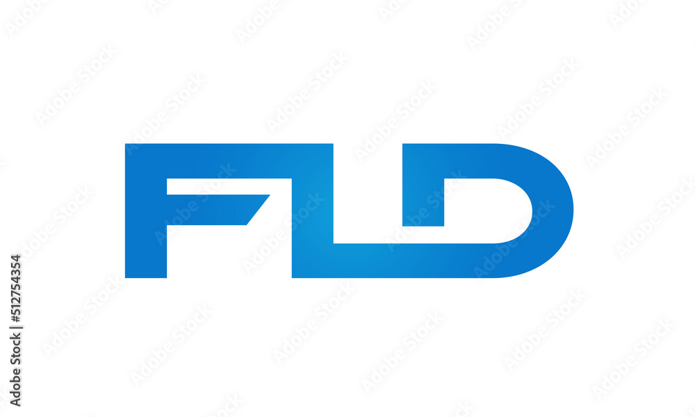 FLD letters Joined logo design connect letters with chin logo logotype ...