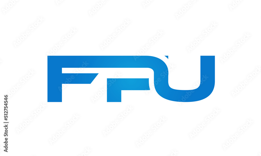 Fpu Letters Joined Logo Design Connect Letters With Chin Logo Logotype Icon Concept Stock Vector