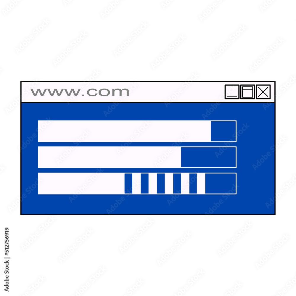 Retro browser computer window in 90s vaporwave style with document ...