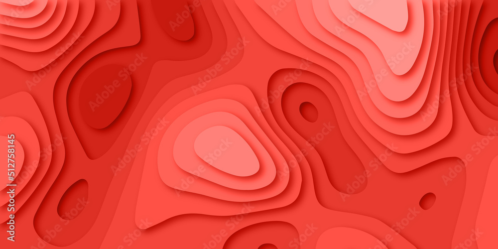 Papercut multi layers 3D orange color texture vector background ...