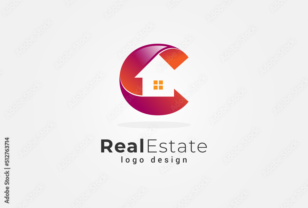 Initial C House Logo, letter C with house icon combination, usable for ...