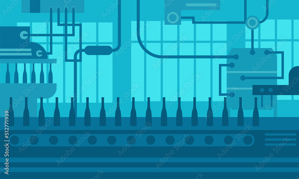 Wine factory vector illustration alcohol production from grape. Process ...