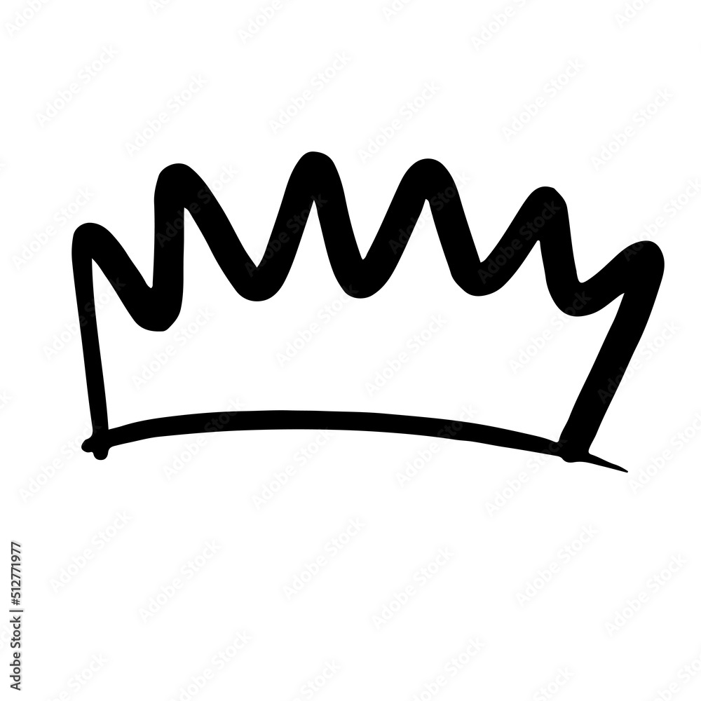 Hand drawn crown vector doodle symbol queen. Luxury sketch art royal ...