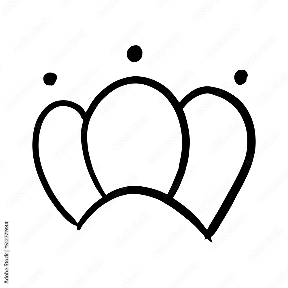 Hand drawn crown vector doodle symbol queen. Luxury sketch art royal ...