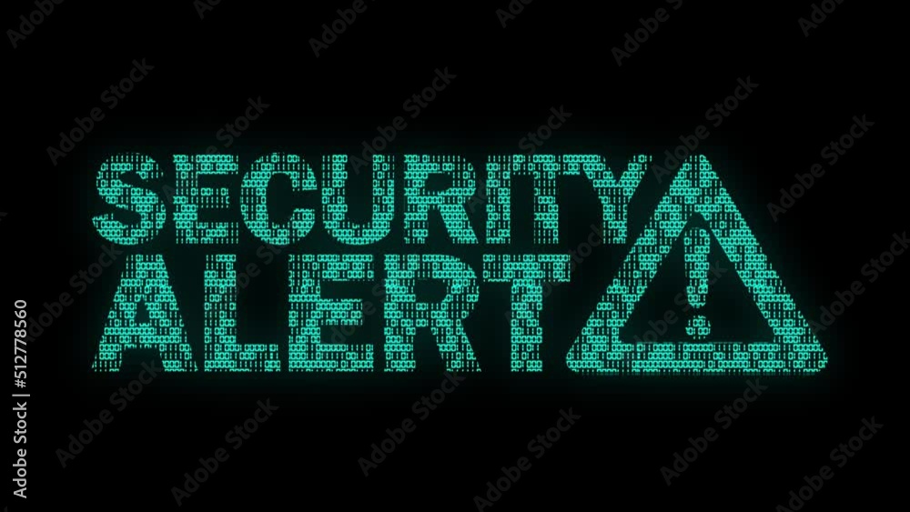 Classic animated Security Alert message with Warning Sign with animated ...