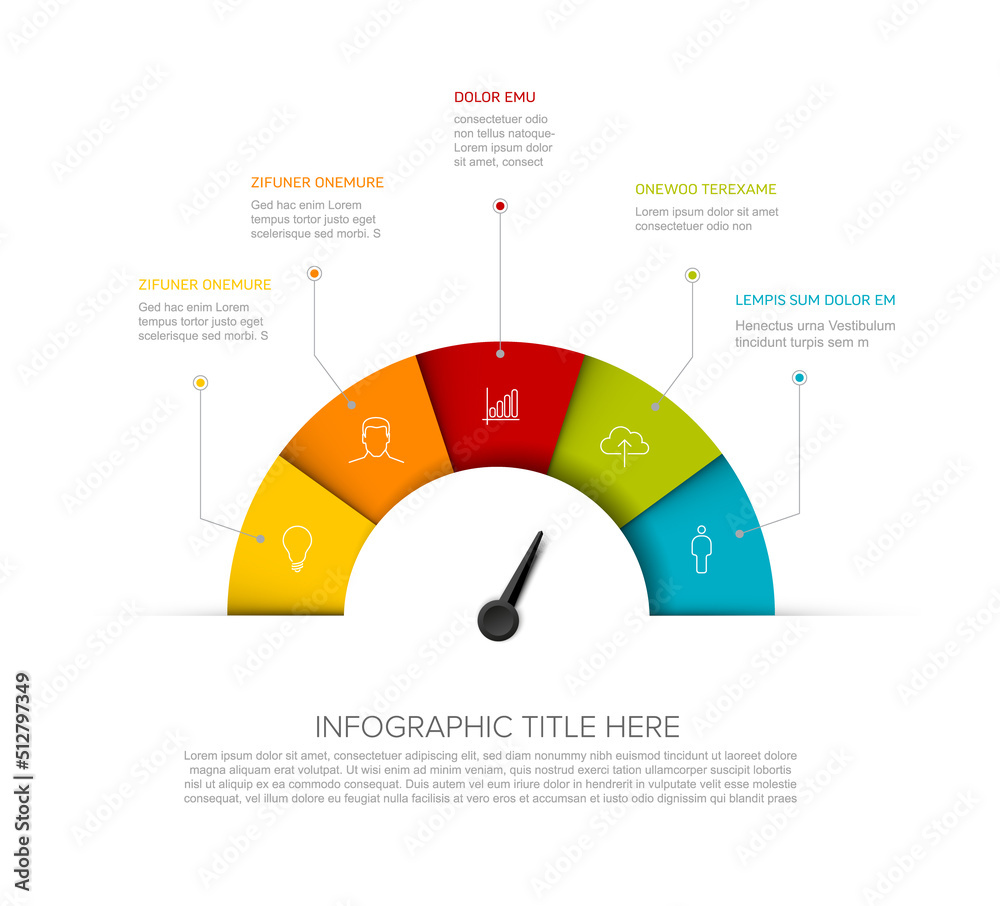 Poster Vector multipurpose Infographic five elements template with ...