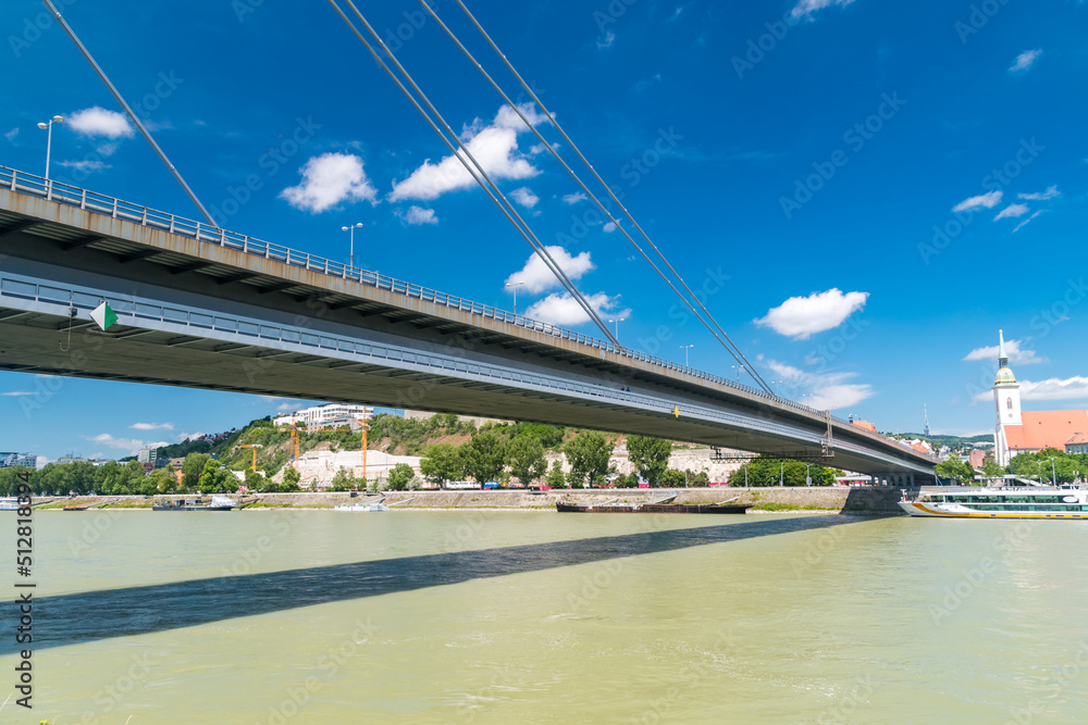 Bratislava, Slovakia - May 31,2022: Most SNP (Bridge of the Slovak ...