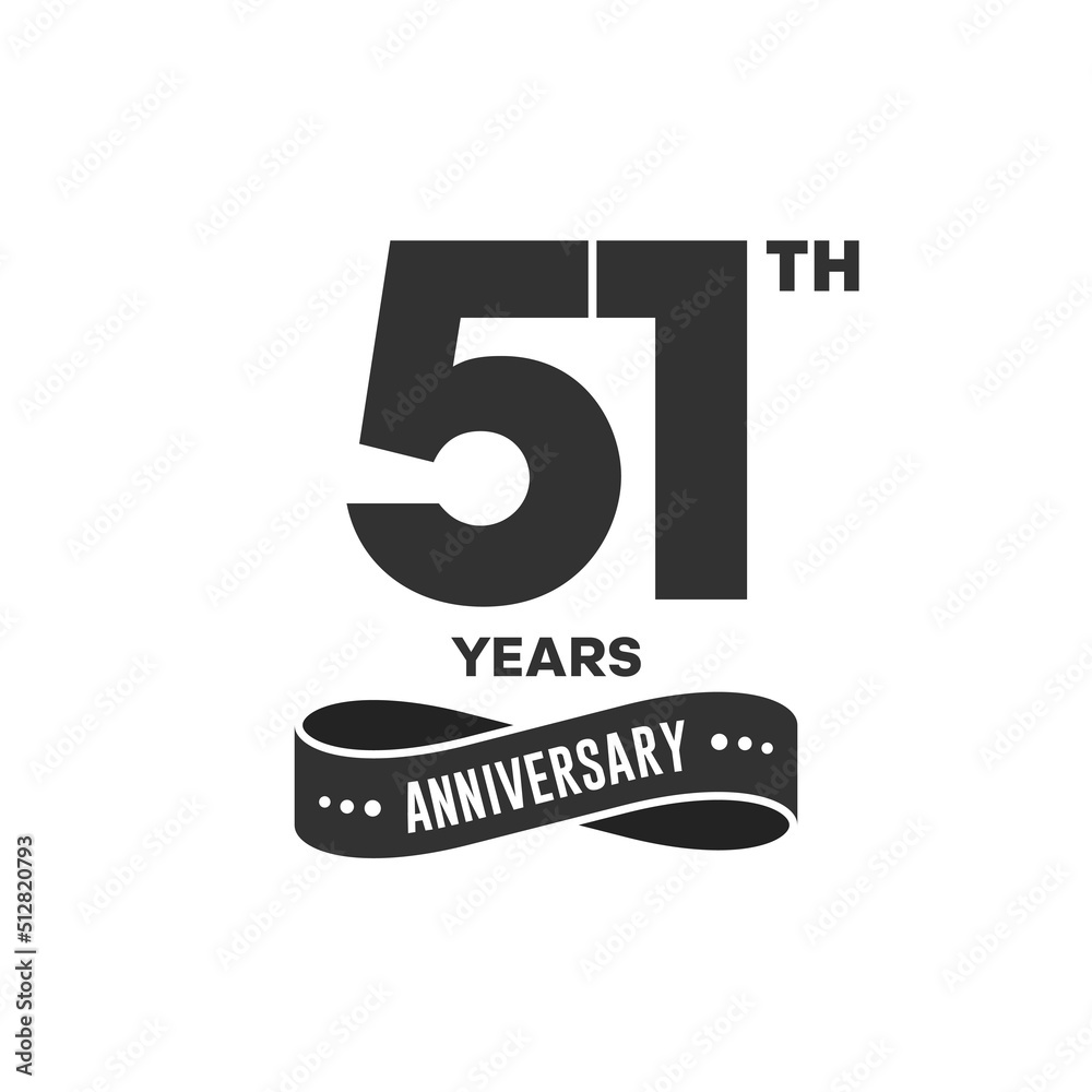 51 years anniversary logo with black color for booklet, leaflet ...