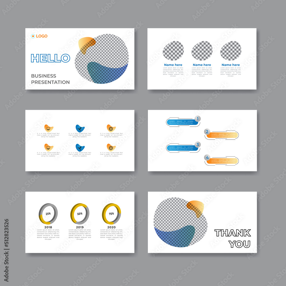Business presentation slide corporate templates set. Use for modern ...