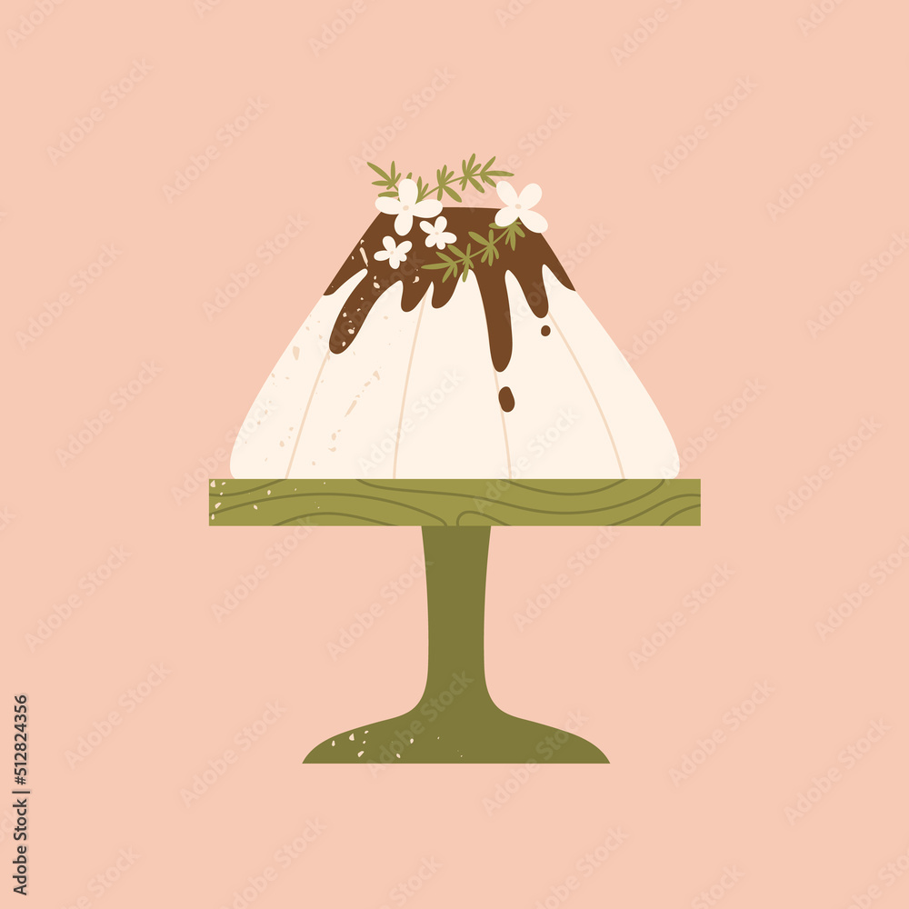 Boho wedding or birthday cake. Flower summer wedding cake with ...