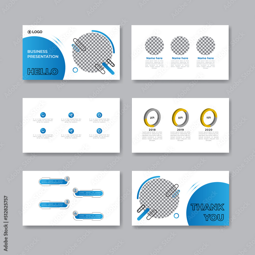 Business presentation slide corporate templates set. Use for modern ...