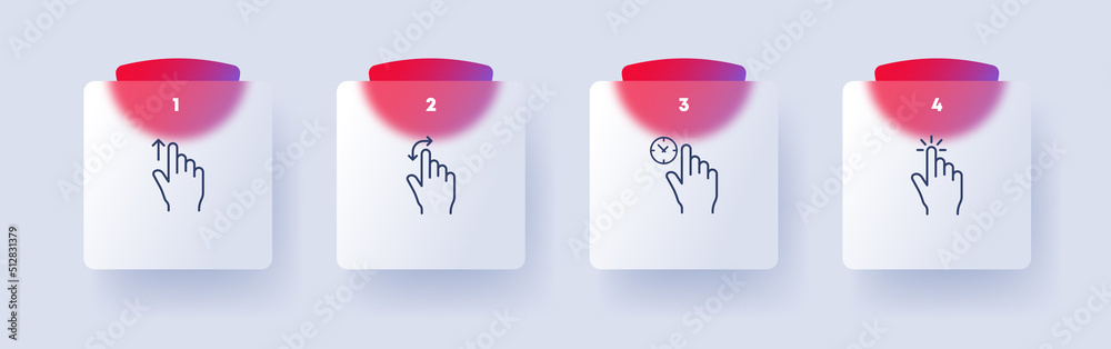 Click set icon. Tap, Index finger, knob, tapping, sliding, 3d object ...