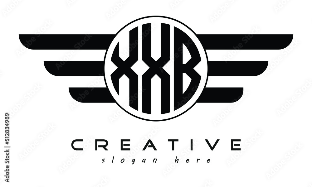 XXB three letter circle with wings logo design vector template ...