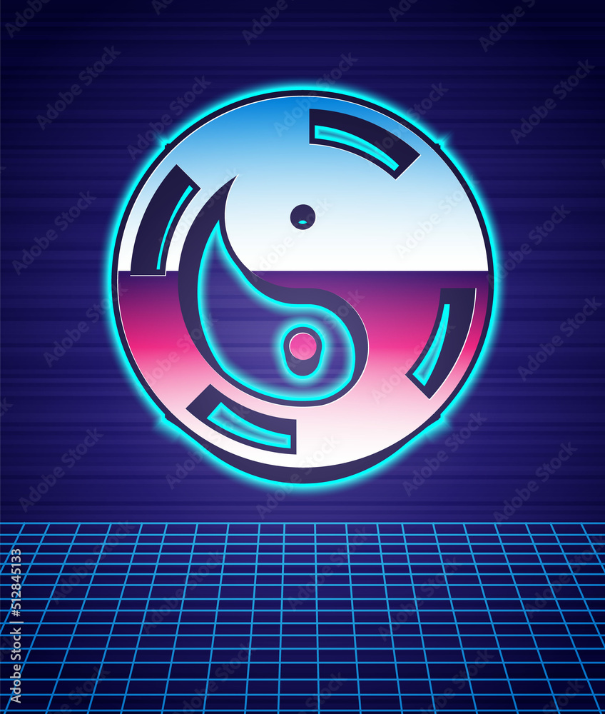 Retro style Yin Yang symbol of harmony and balance icon isolated ...