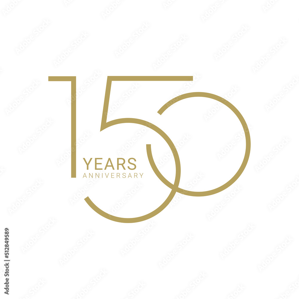 150 Years Anniversary Logo, Vector Template Design element for birthday ...