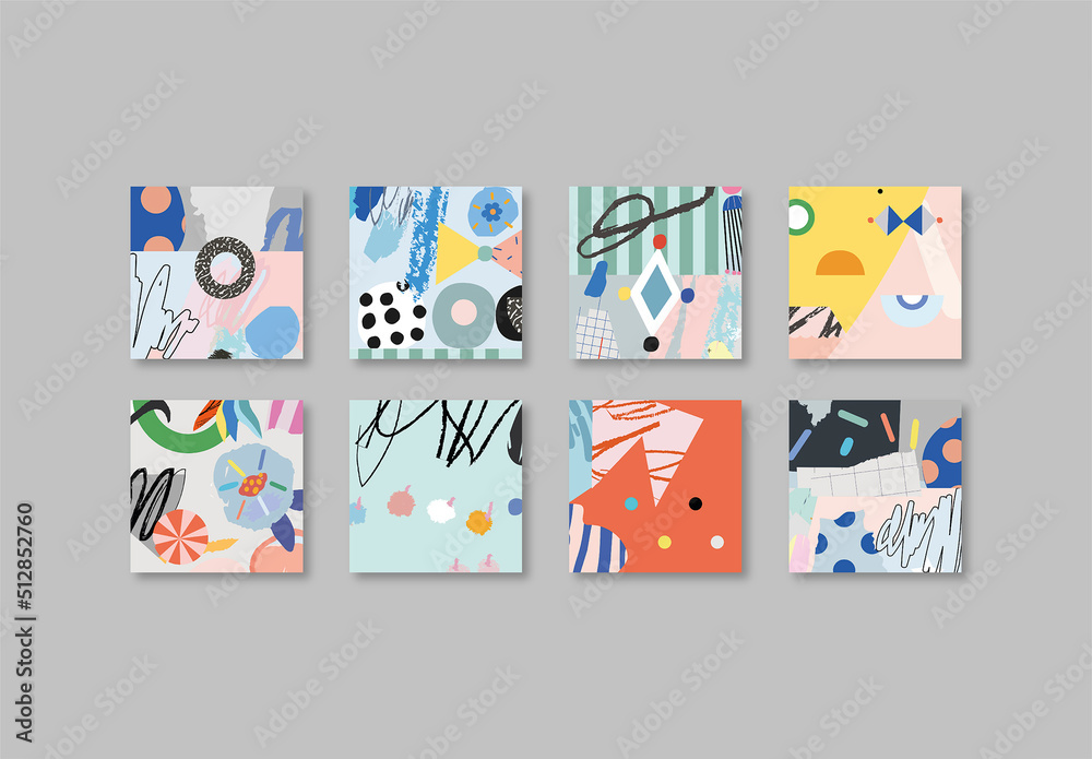 Set of Abstract Cards Layout Stock Template | Adobe Stock