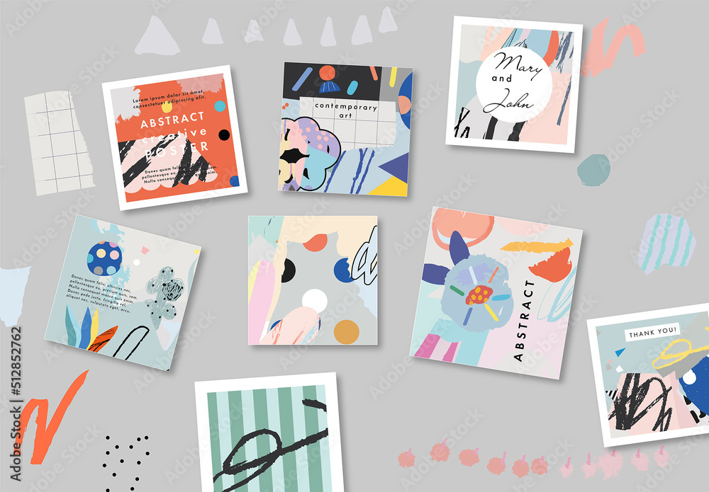 Set of Abstract Cards Layout Stock Template | Adobe Stock