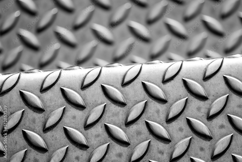 Solid diamond metal plate surface shows stainless steel flooring in ...