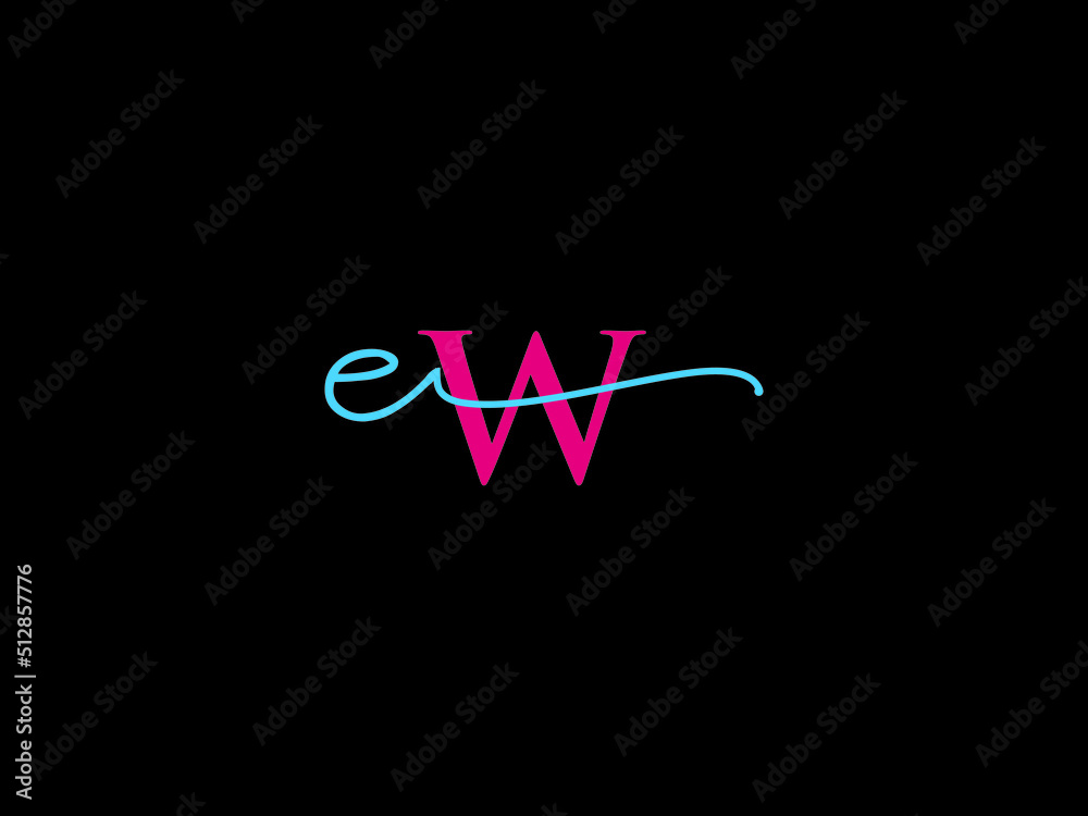 Simple EW Signature Logo Icon, Signature Ew we Letter Logo Image Design ...