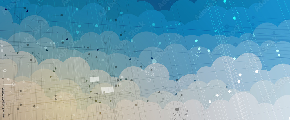 Cloud technology. Integrated digital web concept background Stock ...