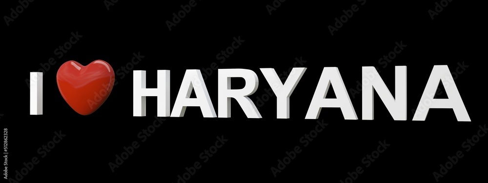 I love Haryana text with black background Stock Illustration | Adobe Stock