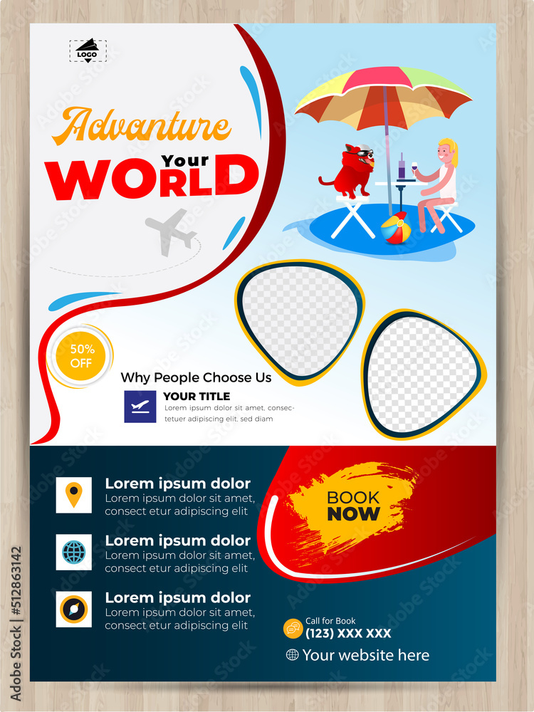 Modern company tours travel flyer design. Summer Holiday Tourism ...