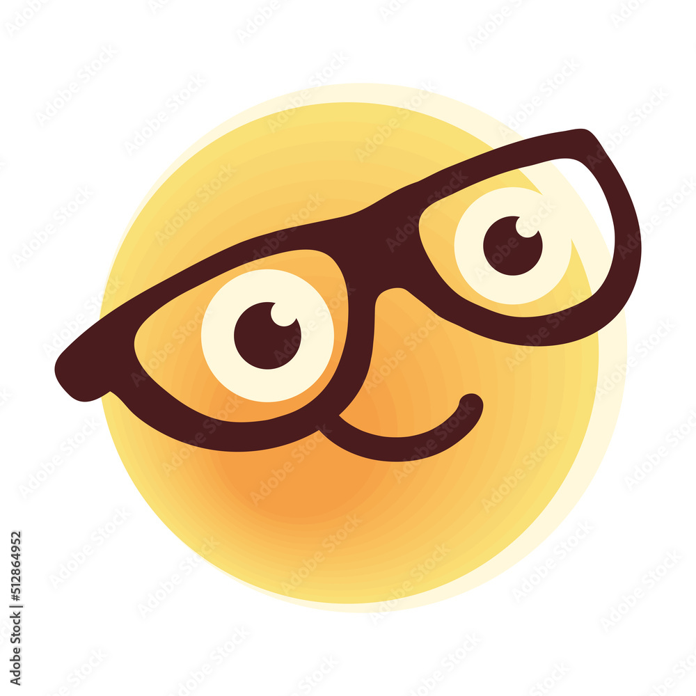 nerd emoji icon Stock Vector | Adobe Stock
