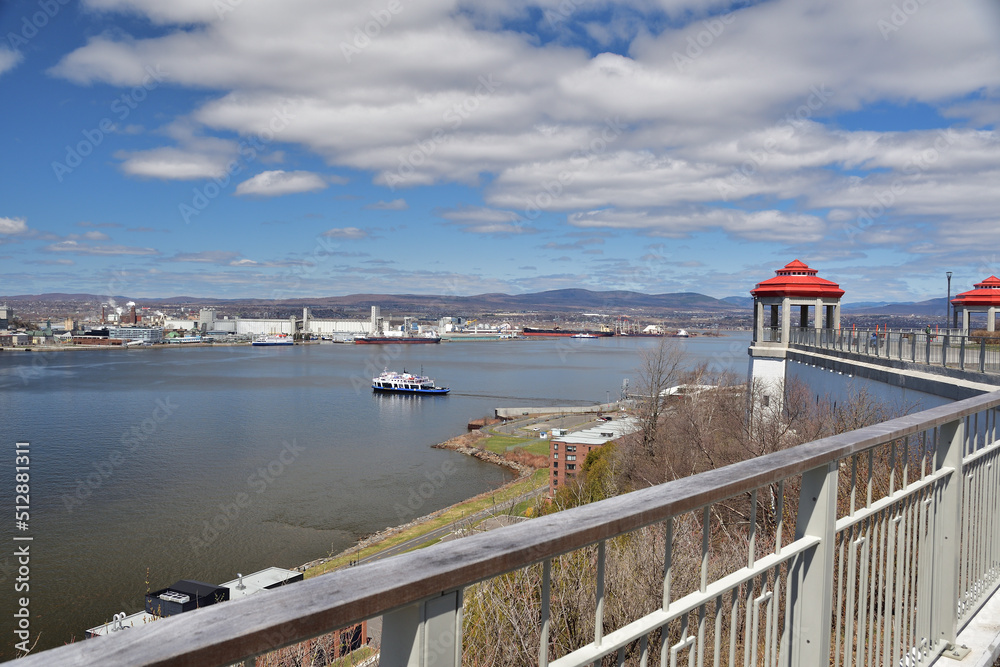 Levis Québec Park observation terrace overlooks the St. Lawrence River ...
