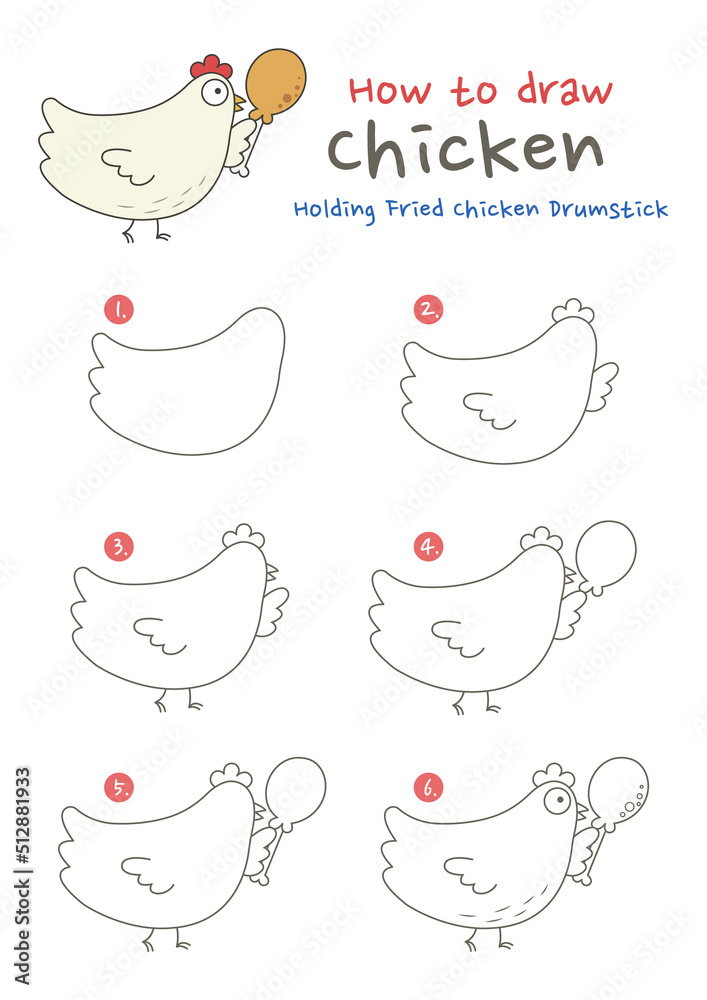 How To Draw A Chicken Step By Step