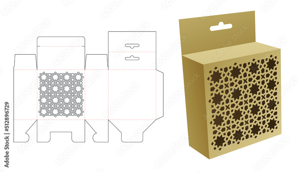 Arabic pattern packaging box die cut and 3D mockup Stock Vector | Adobe ...