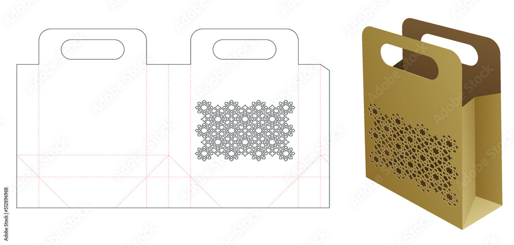 Arabic pattern packaging box die cut and 3D mockup Stock Vector | Adobe ...