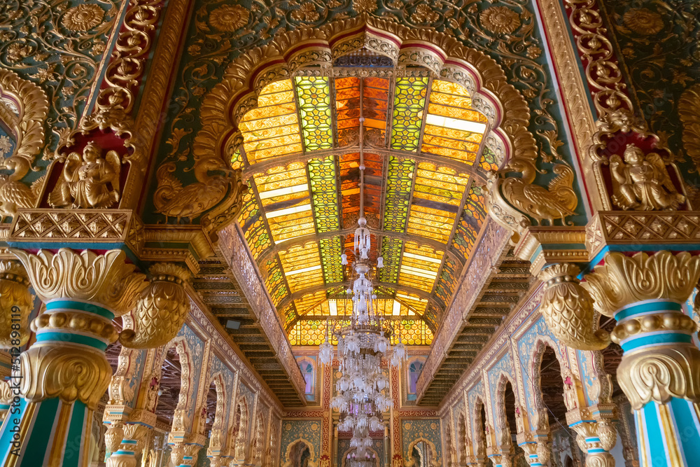 Mysore, Karnataka, India - November 25th 2018 : Beautiful decorated ...