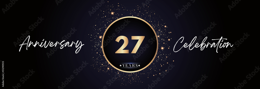 27th years anniversary celebration for brochure, banner, happy birthday ...