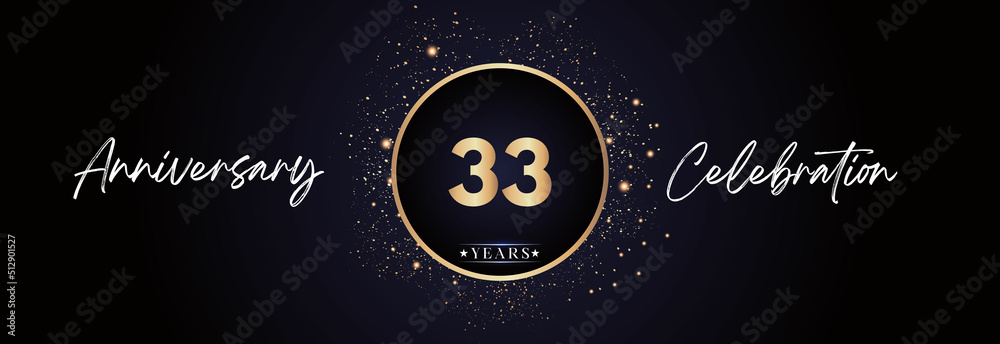 33th years anniversary celebration for brochure, banner, happy birthday ...